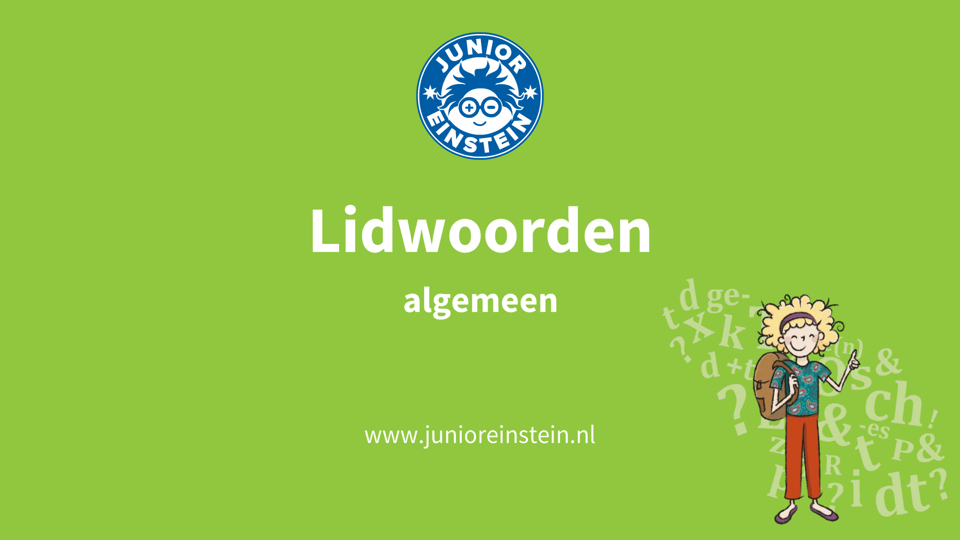 Lidwoorden: algemeen