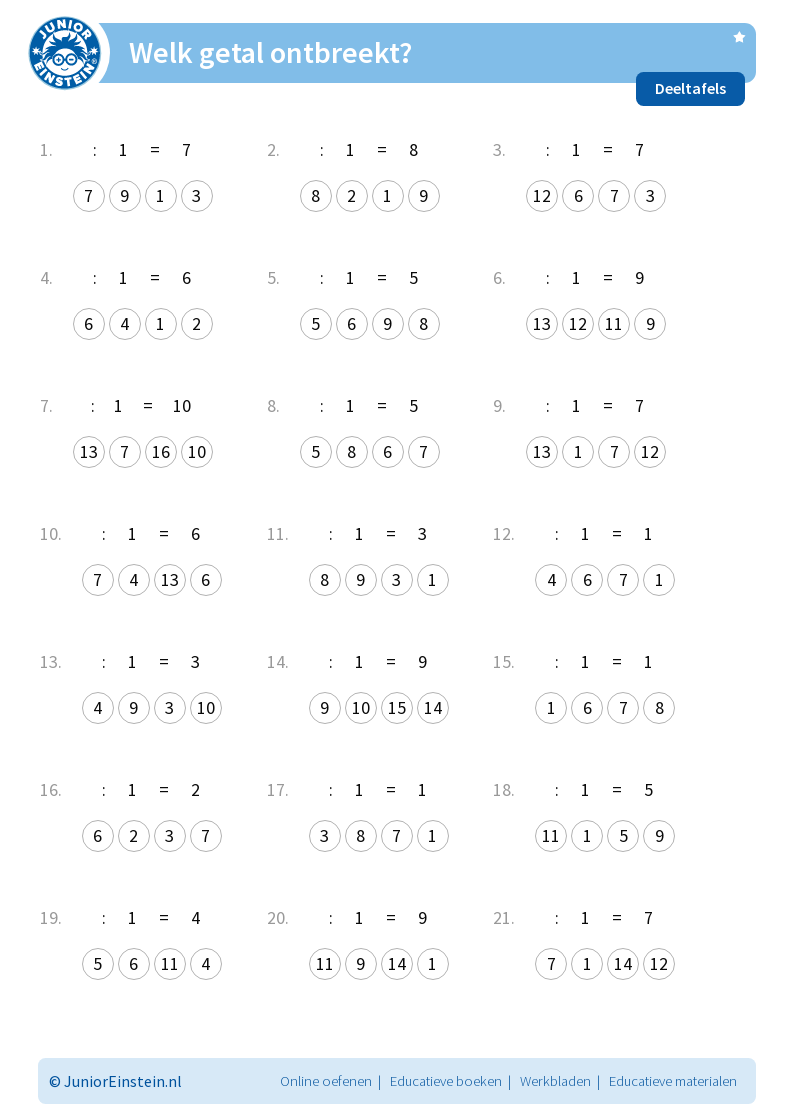 Welk getal ontbreekt?