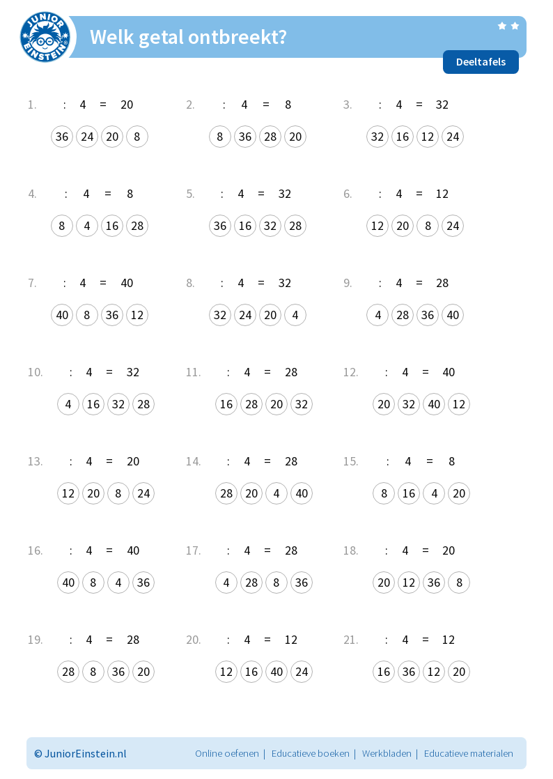 Welk getal ontbreekt?
