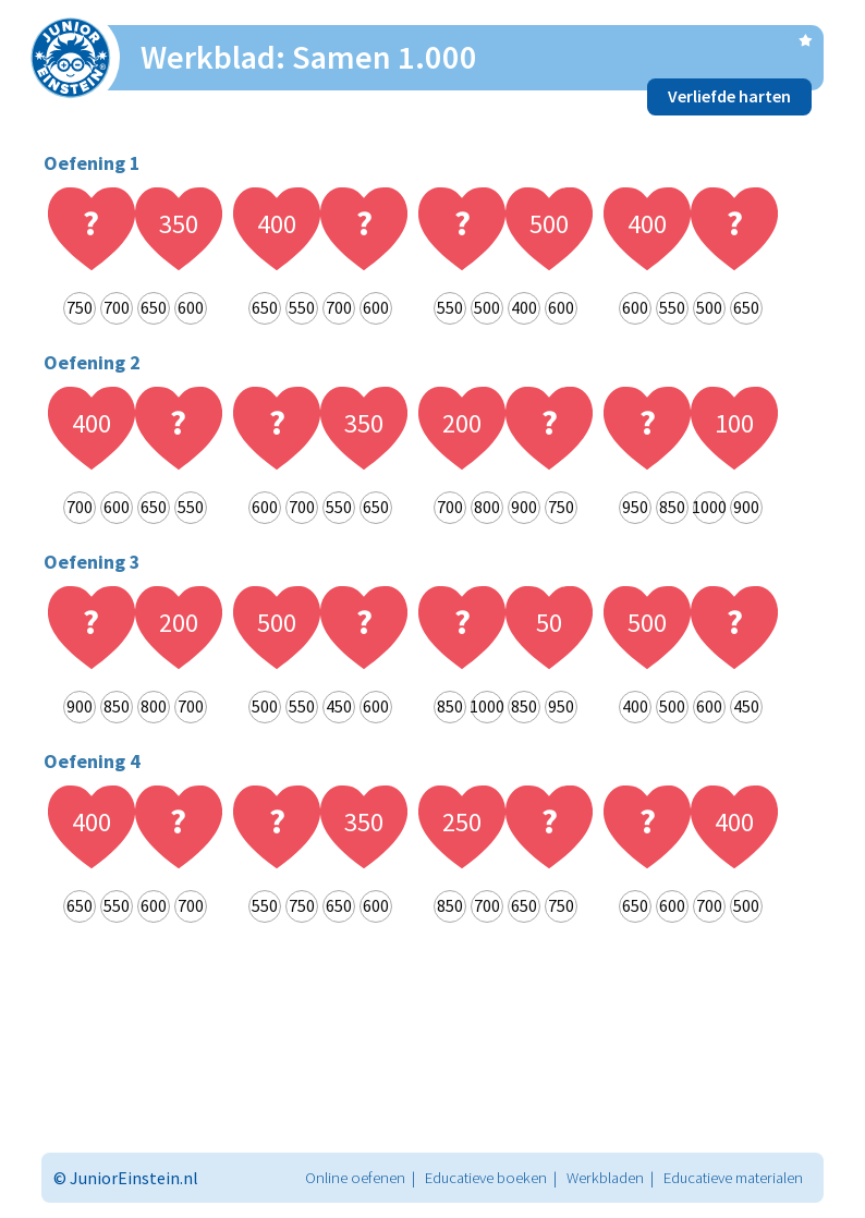 Werkblad: Samen 1.000